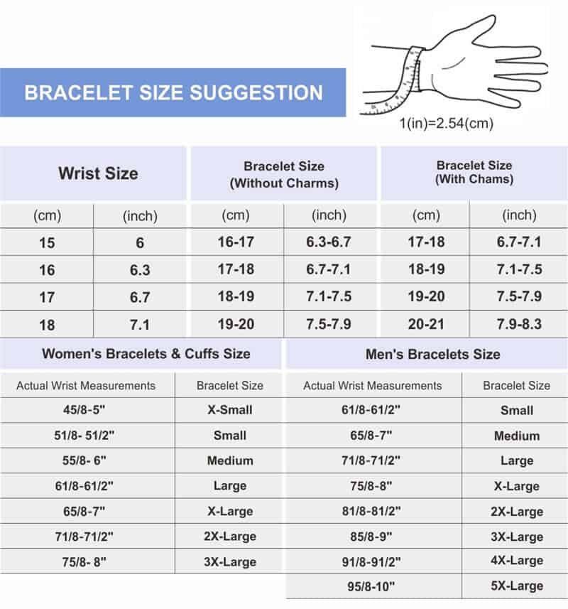 Bracelet Size Guide Yadis Jewelry Custom Jewelry Manufacturer